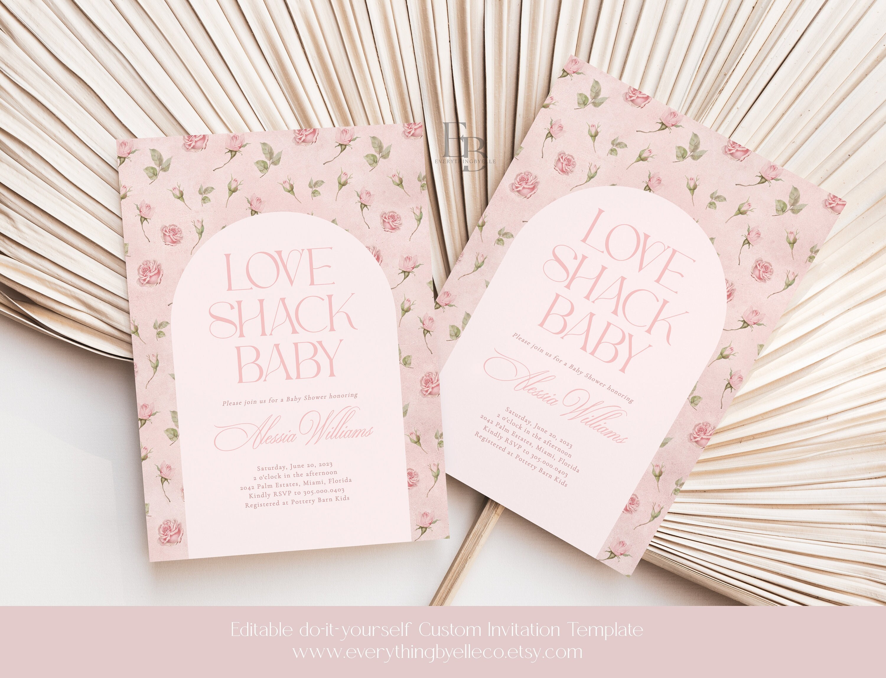Handmade Vintage Baby Shower Invitations