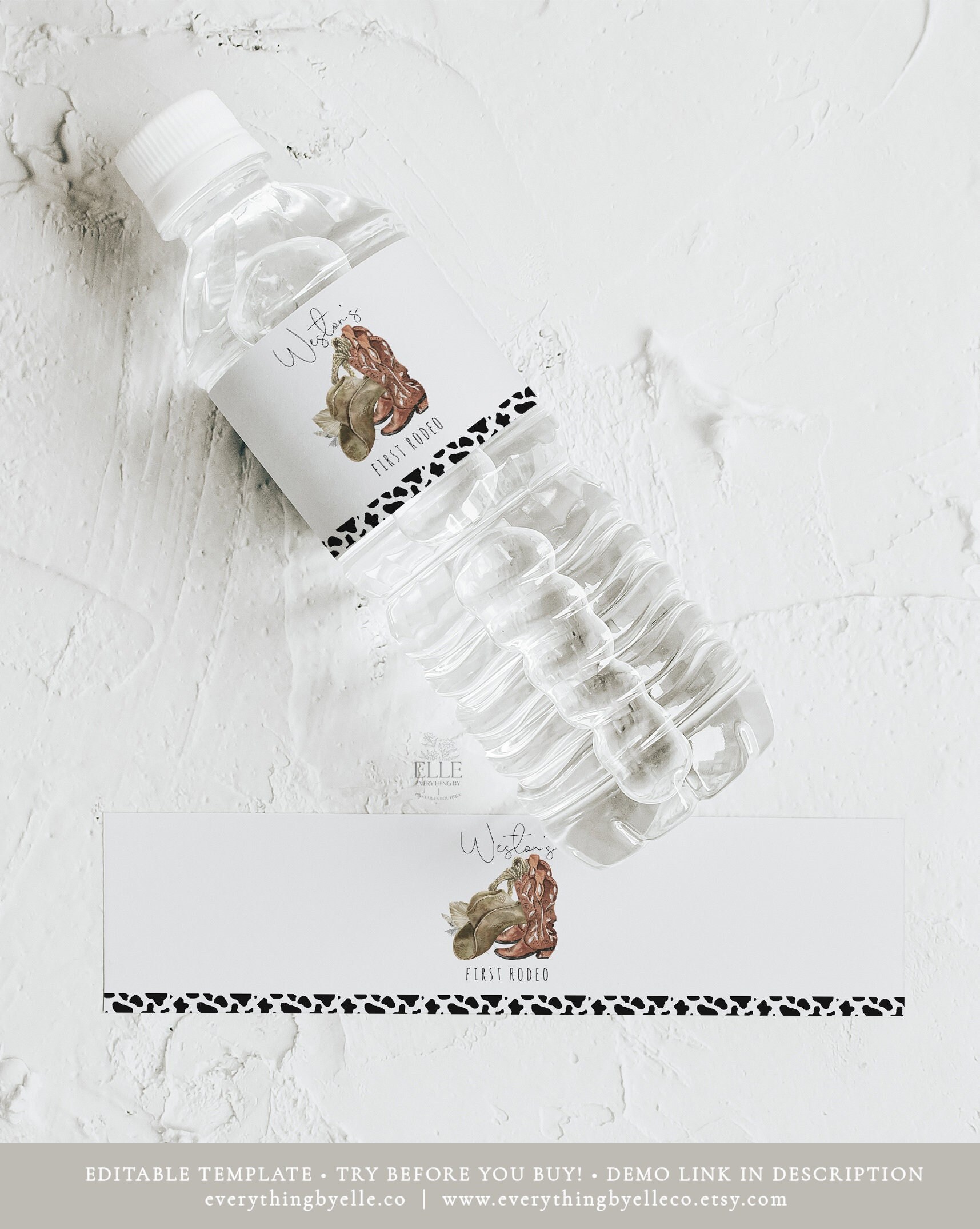 My First Rodeo Water Bottle Label - Etsy
