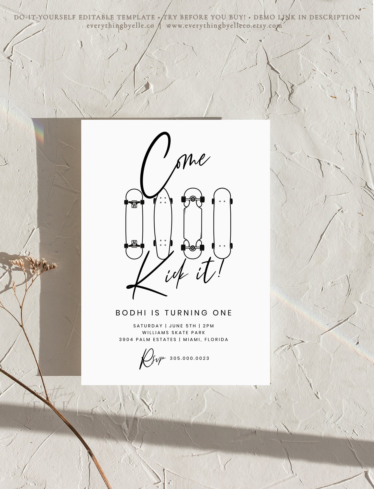 Skater Birthday Welcome Sign Editable Skateboard Printable - Etsy