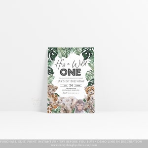 Safari Wild Animal Printable Sign Instant Download Jungle - Etsy