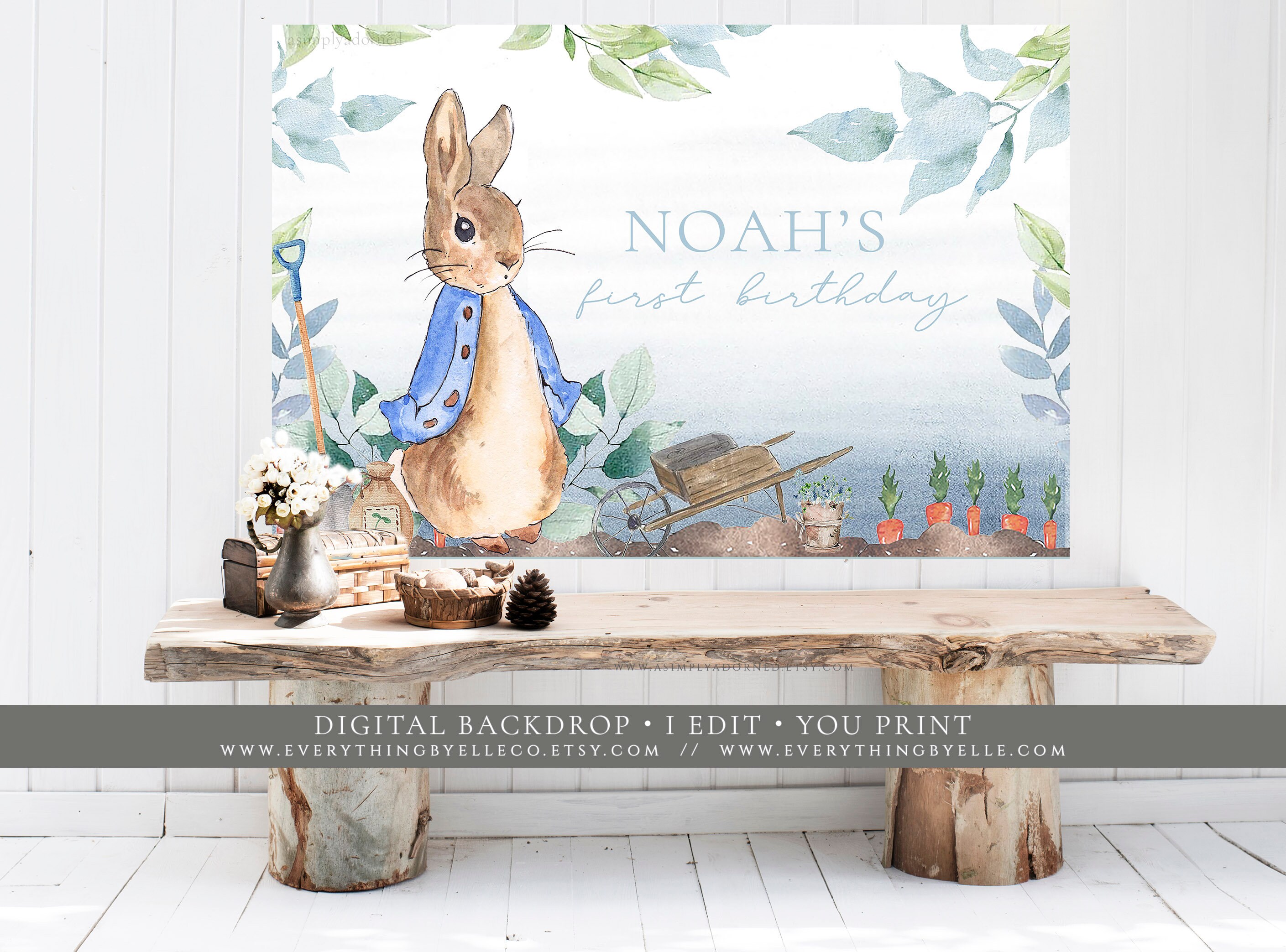 Peter Rabbit Printable Banner Backdrop 60x40 - Etsy Canada