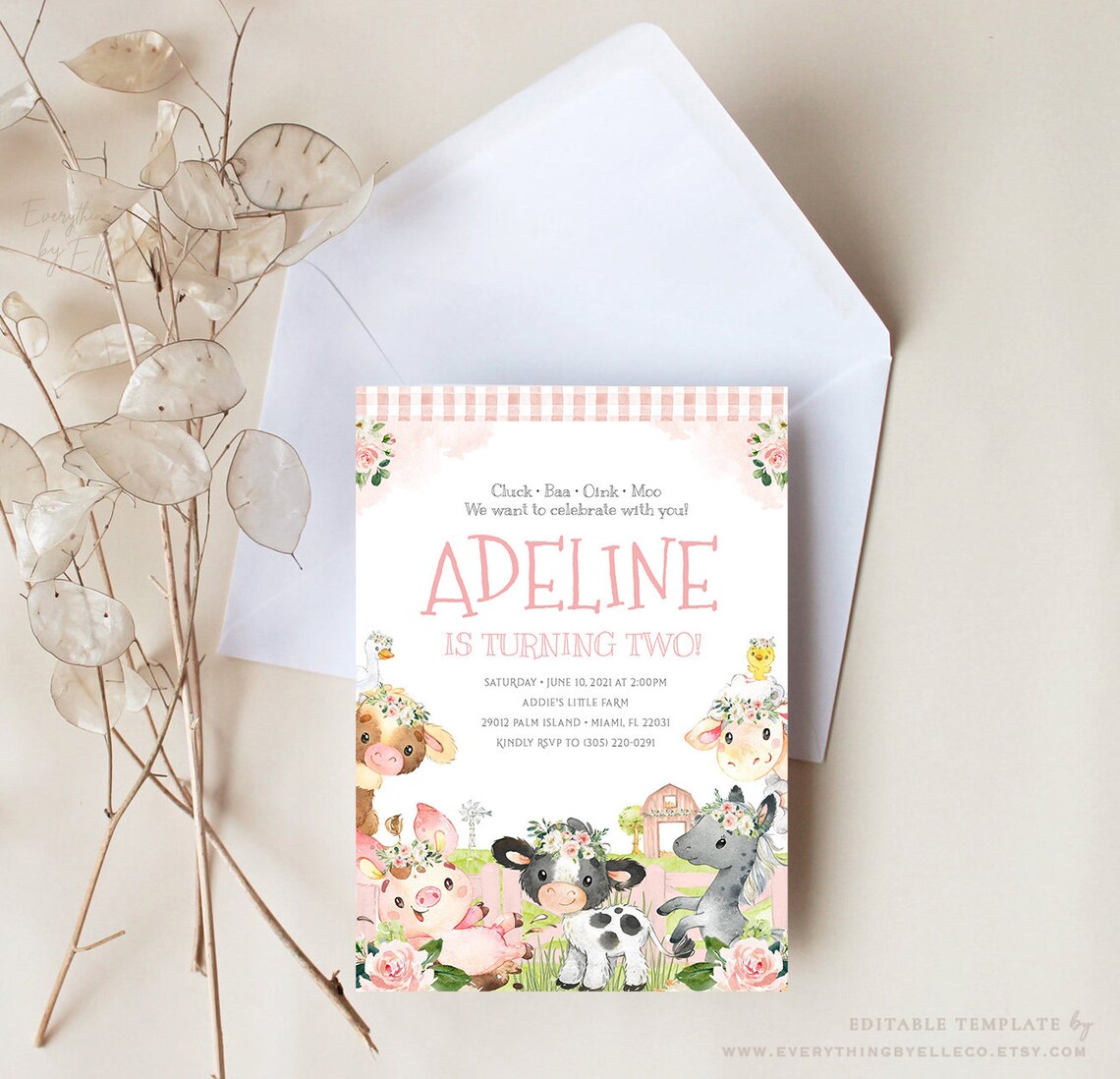 Pink Farm Printable Sign Watering Hole Table Sign Farm | Etsy