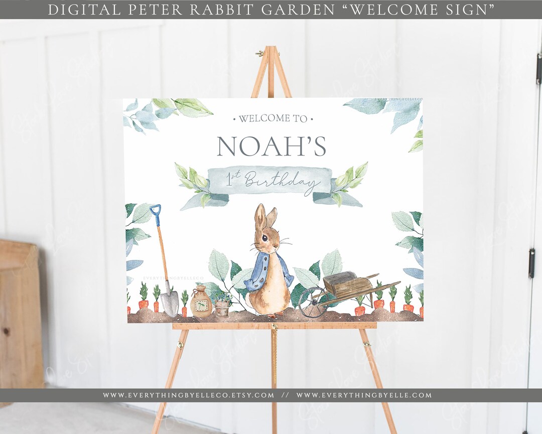 Peter Rabbit Printable Sign Personalized Welcome Sign Peter - Etsy