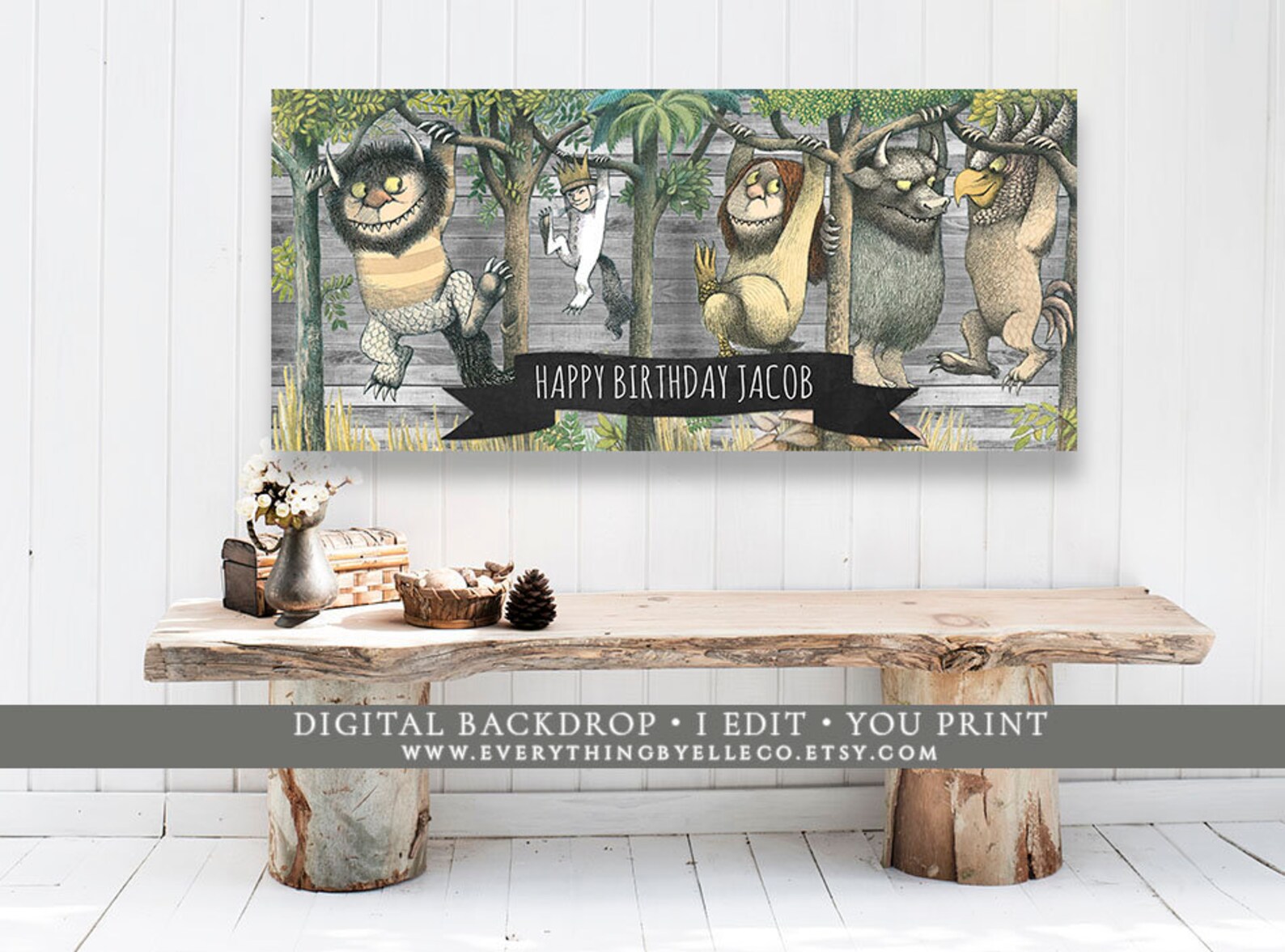 Where the Wild Things Are Printable Banner Backdrop - Etsy
