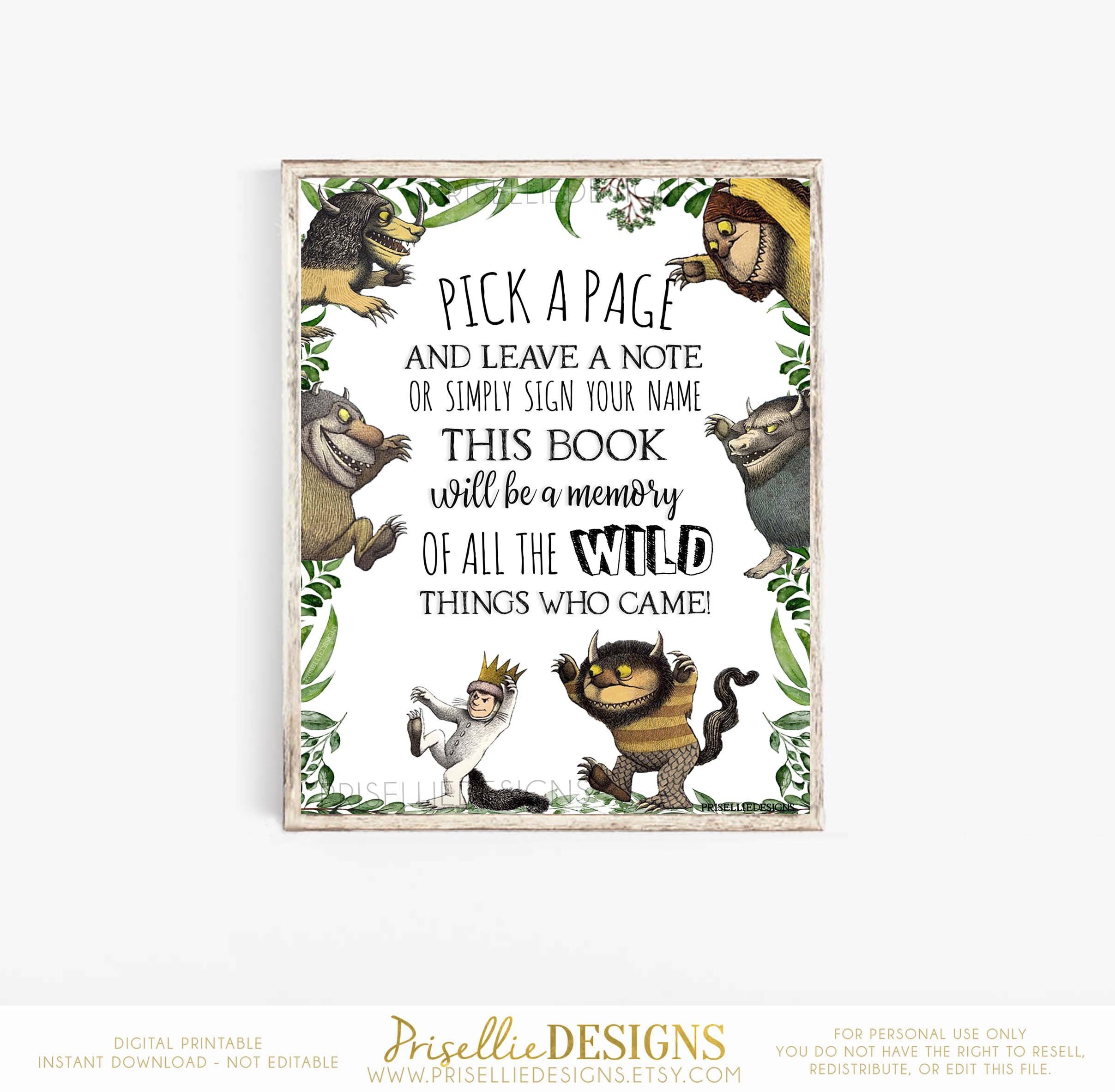 Where the Wild Things Are Printable Sign Instant Download | Etsy