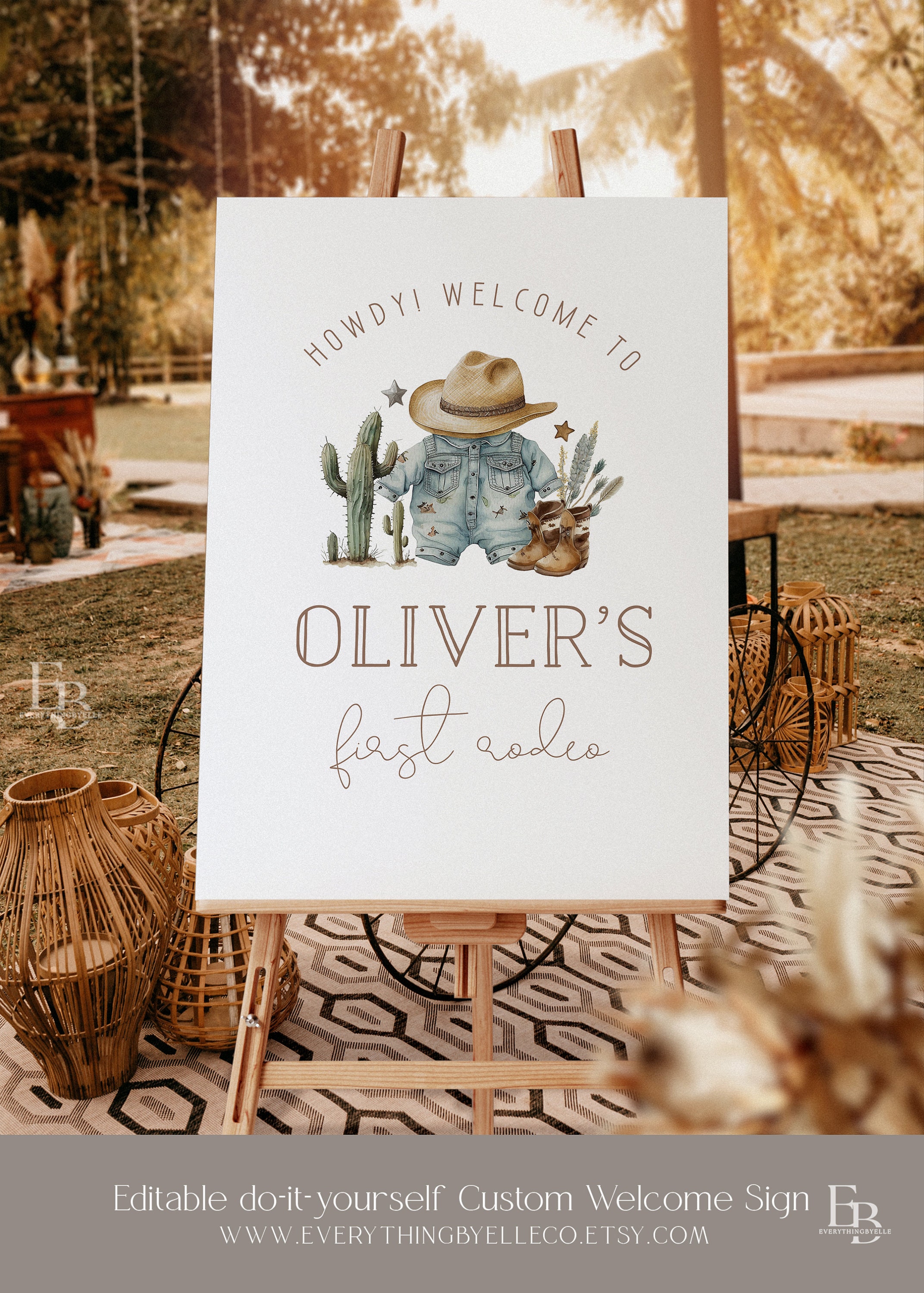 Cowboy Cards and Gifts Sign Printable Cowboy 1st Birthday - Etsy