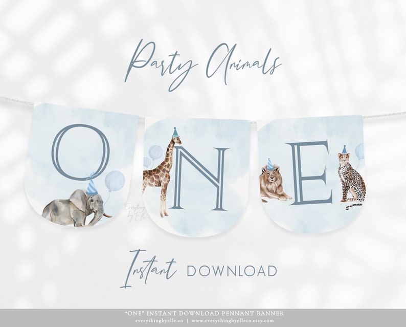 Party Animals Birthday Milestone Board Editable Boy Safari | Etsy