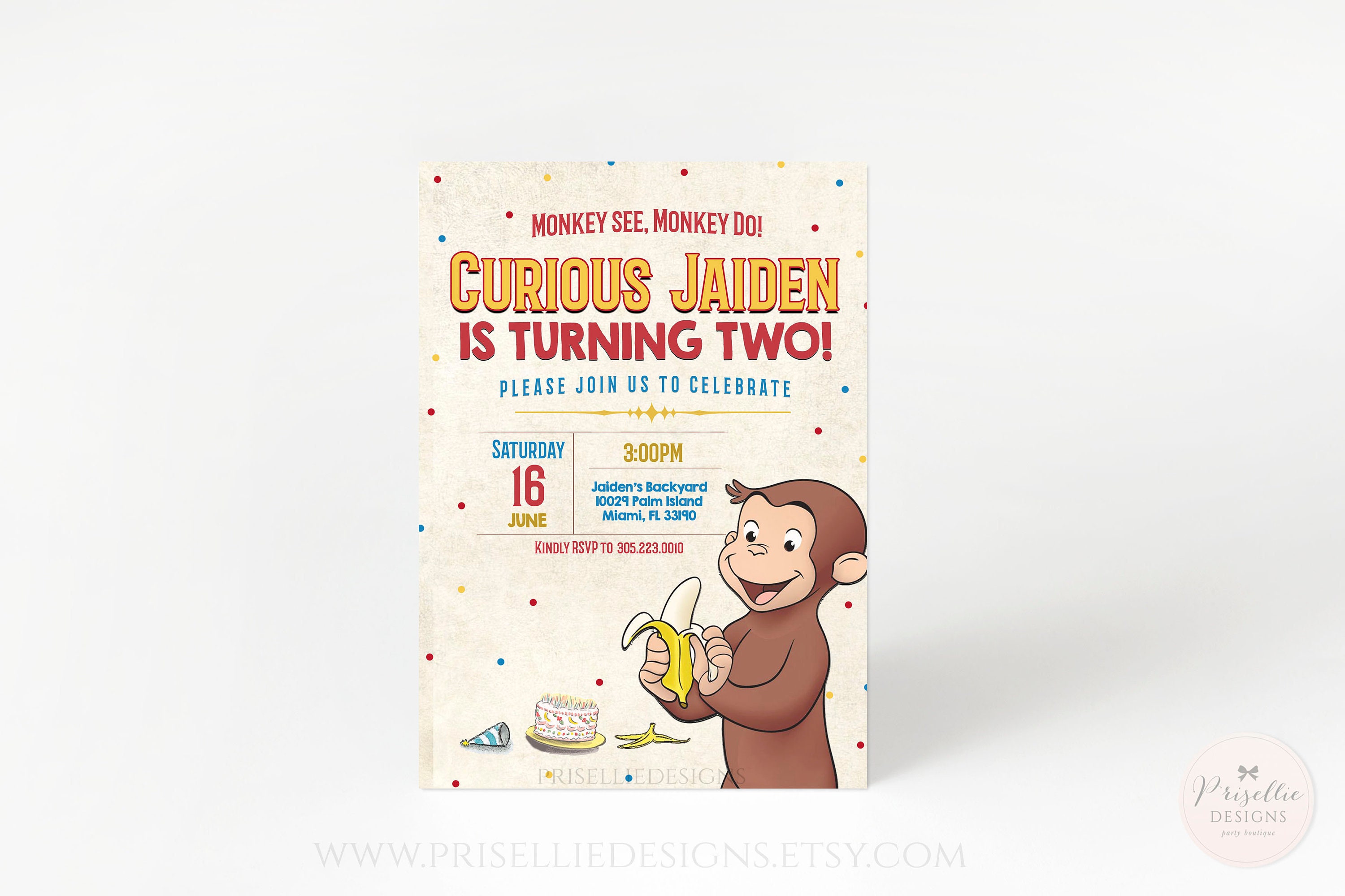 Curious George Birthday Book Cover