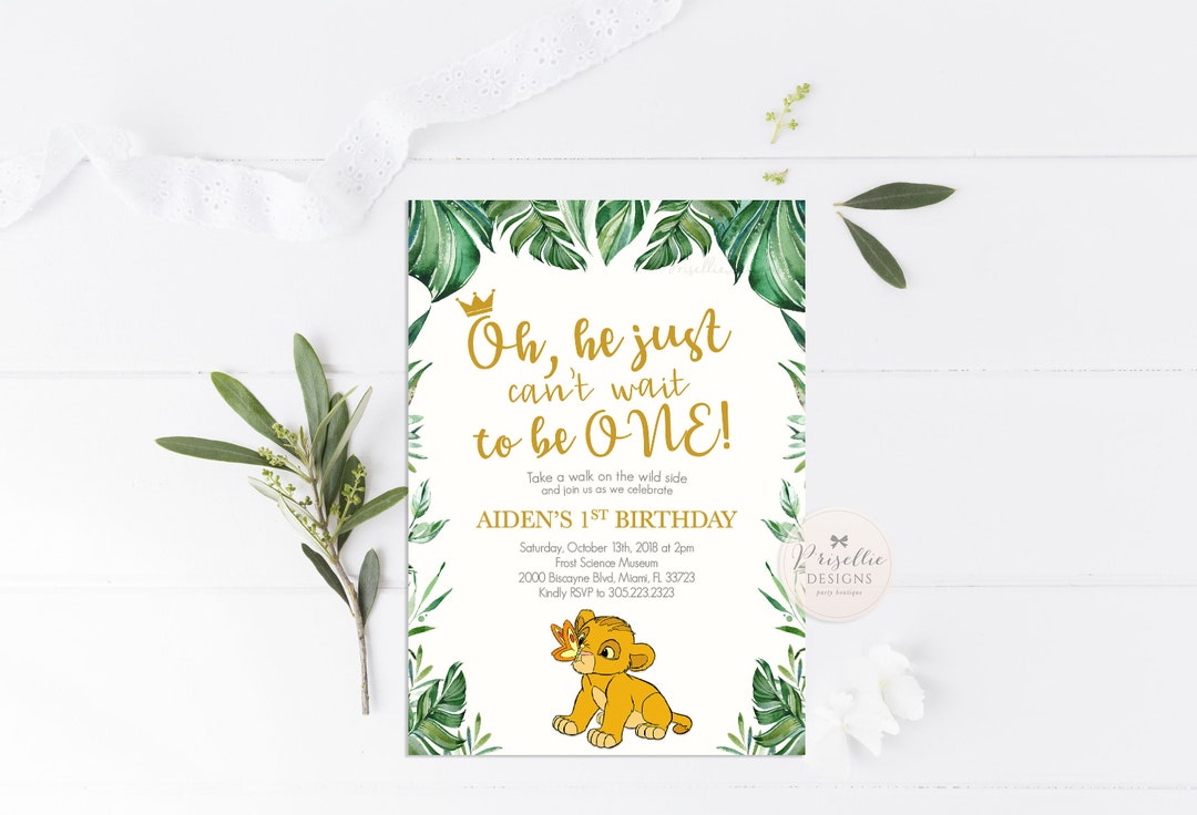 Simba Birthday Invitation Lion King Birthday Invitation Baby - Etsy ...