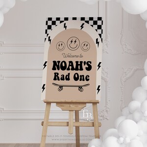 One Rad Dude Birthday Invitation, Boy 1st Birthday Invite Editable ...