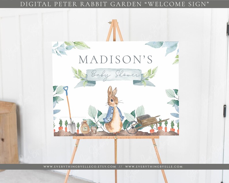 Peter Rabbit Printable Sign Personalized Welcome Sign Peter - Etsy