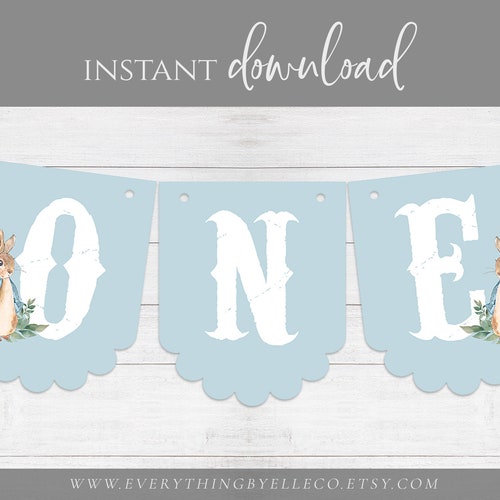 Peter Rabbit Printable Banner 1st Birthday Peter Rabbit - Etsy