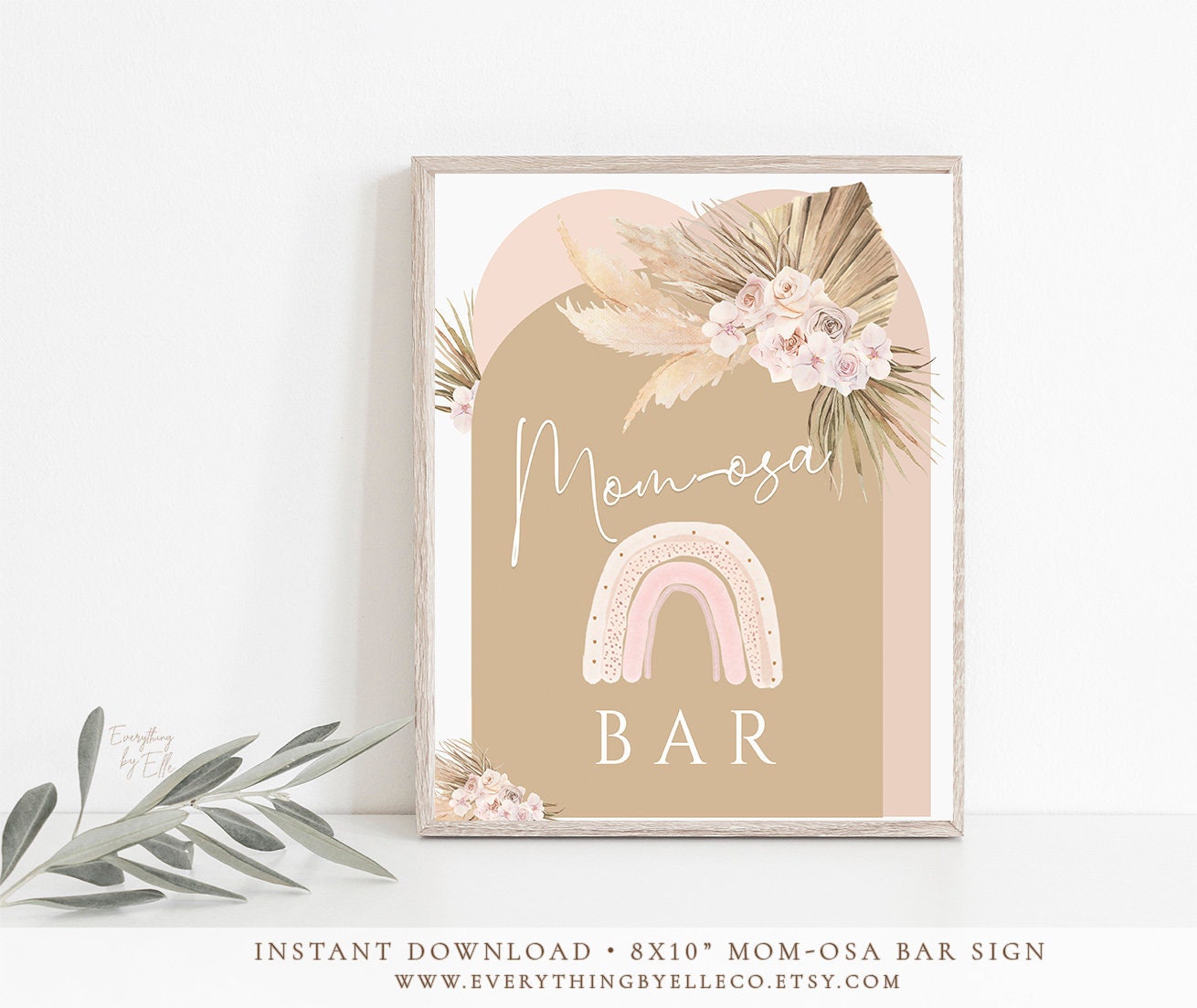 Boho Rainbow Momosa Bar Sign Mimosa Table Sign Pampas Grass - Etsy