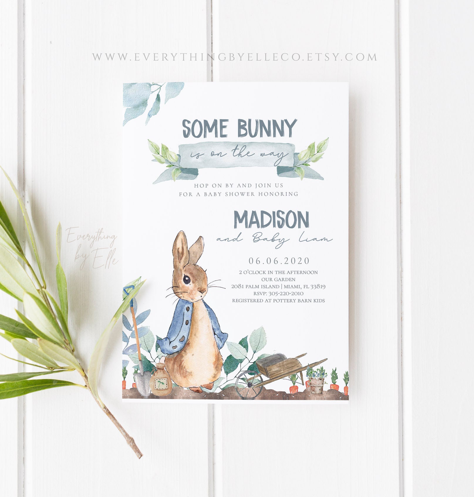 Paper & Party Supplies Peter Rabbit Invitation Greenery Peter Rabbit ...