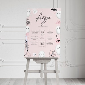 Spooky One Birthday Welcome Sign Editable, Girls First Birthday ...