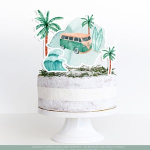 The Big ONE Water Bottle Label Editable, Surfs up 1st Birthday Favors ...