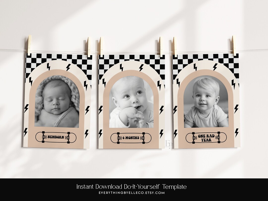 One Rad Dude Birthday Welcome Sign, Boy 1st Birthday Invite Editable ...