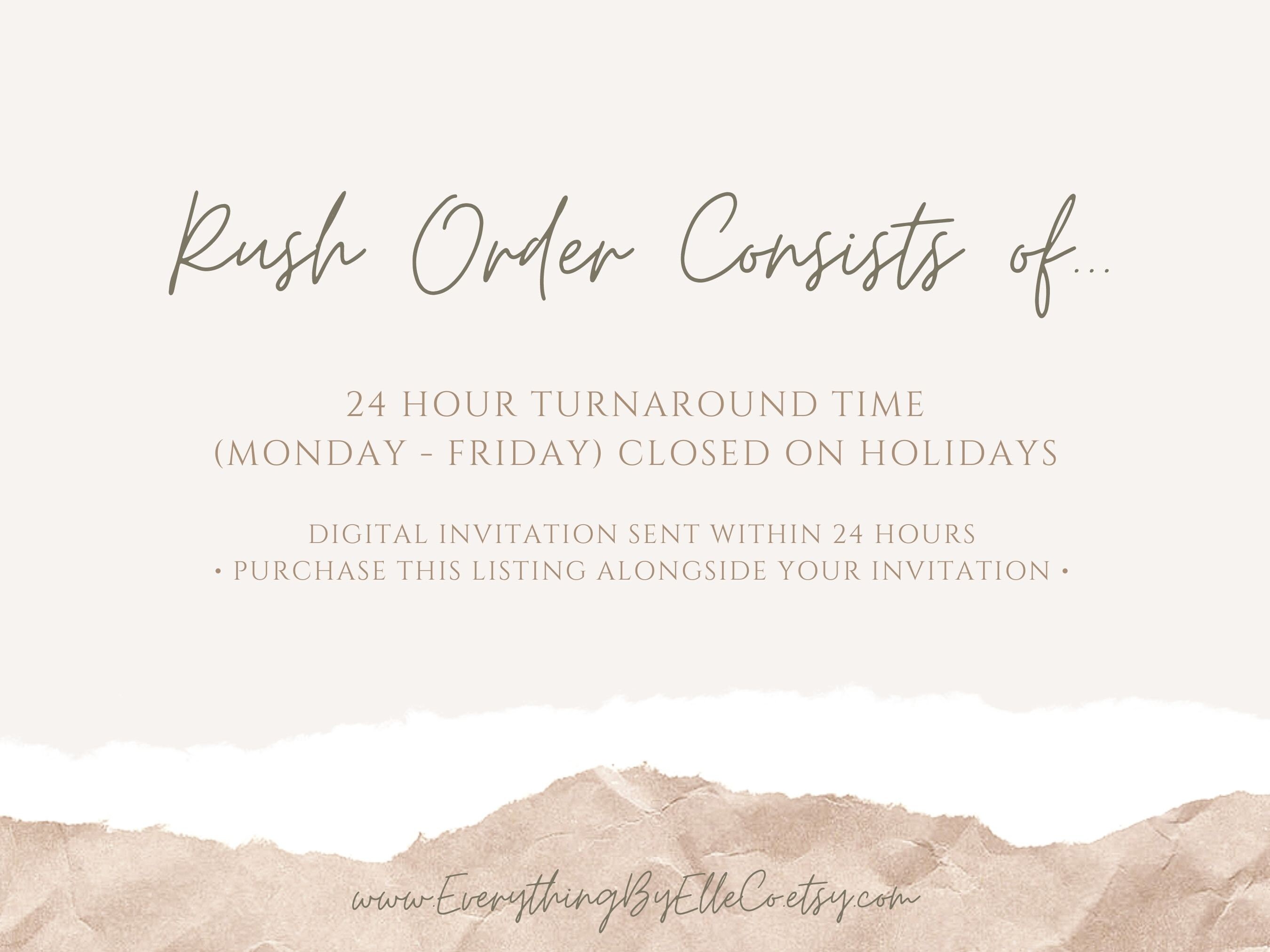 Rush My DIGITAL Order 24 Hour Guarantee During Business | Etsy