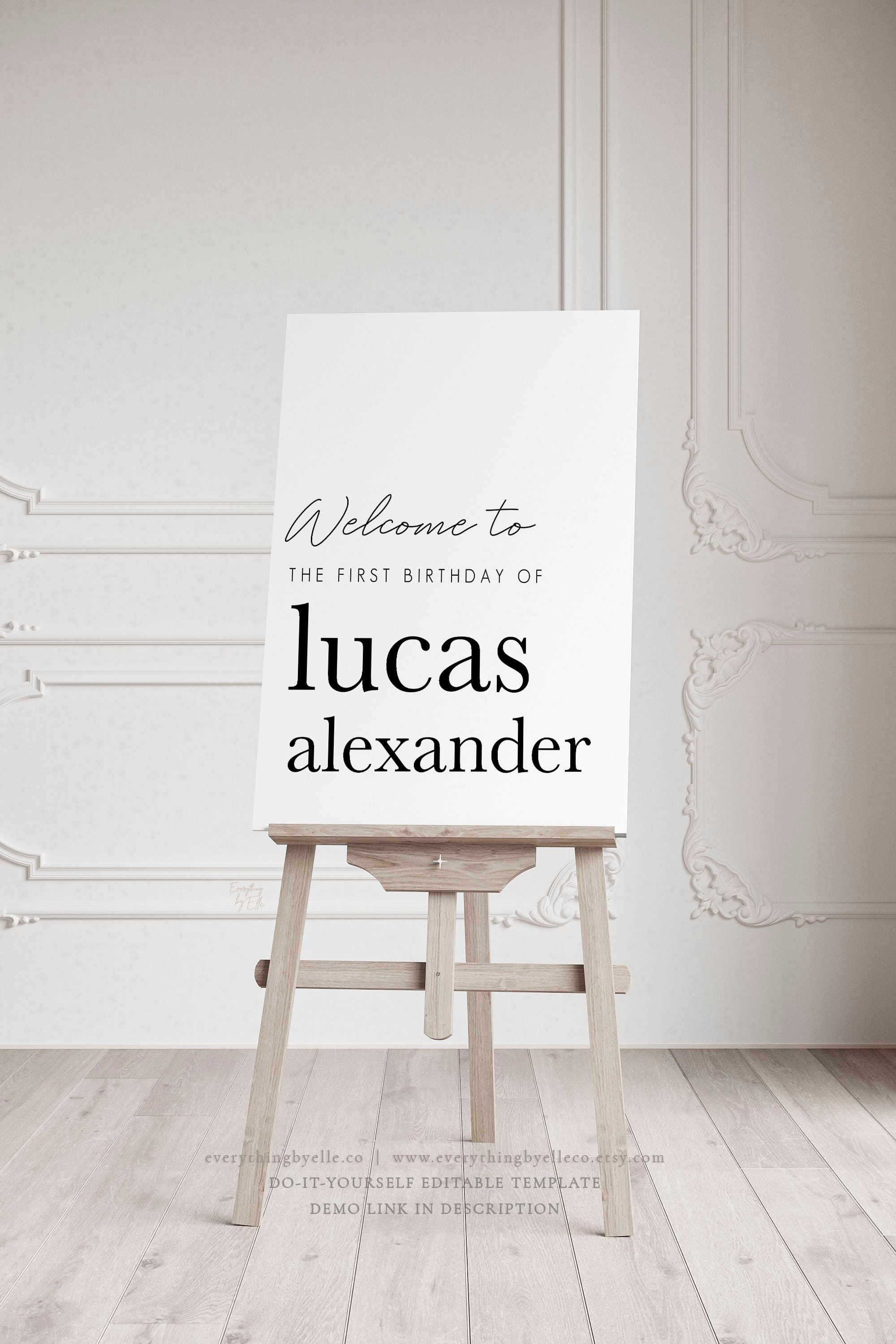 Minimal Welcome Sign Editable Printable Modern Birthday - Etsy