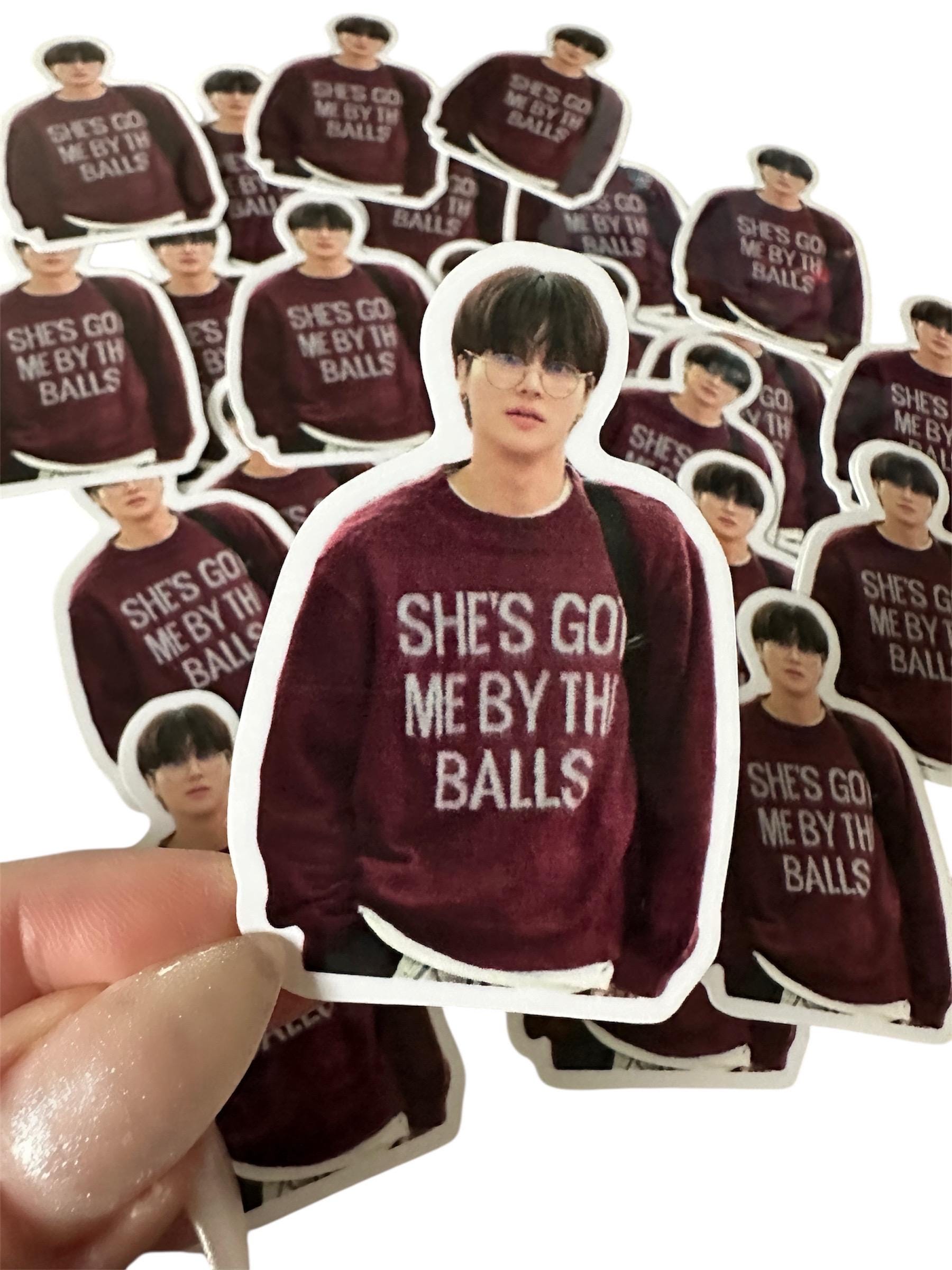 WOOYOUNG She Got Me by the Balls Sweater Bias Ateez Atiny Vinyl Sticker ...