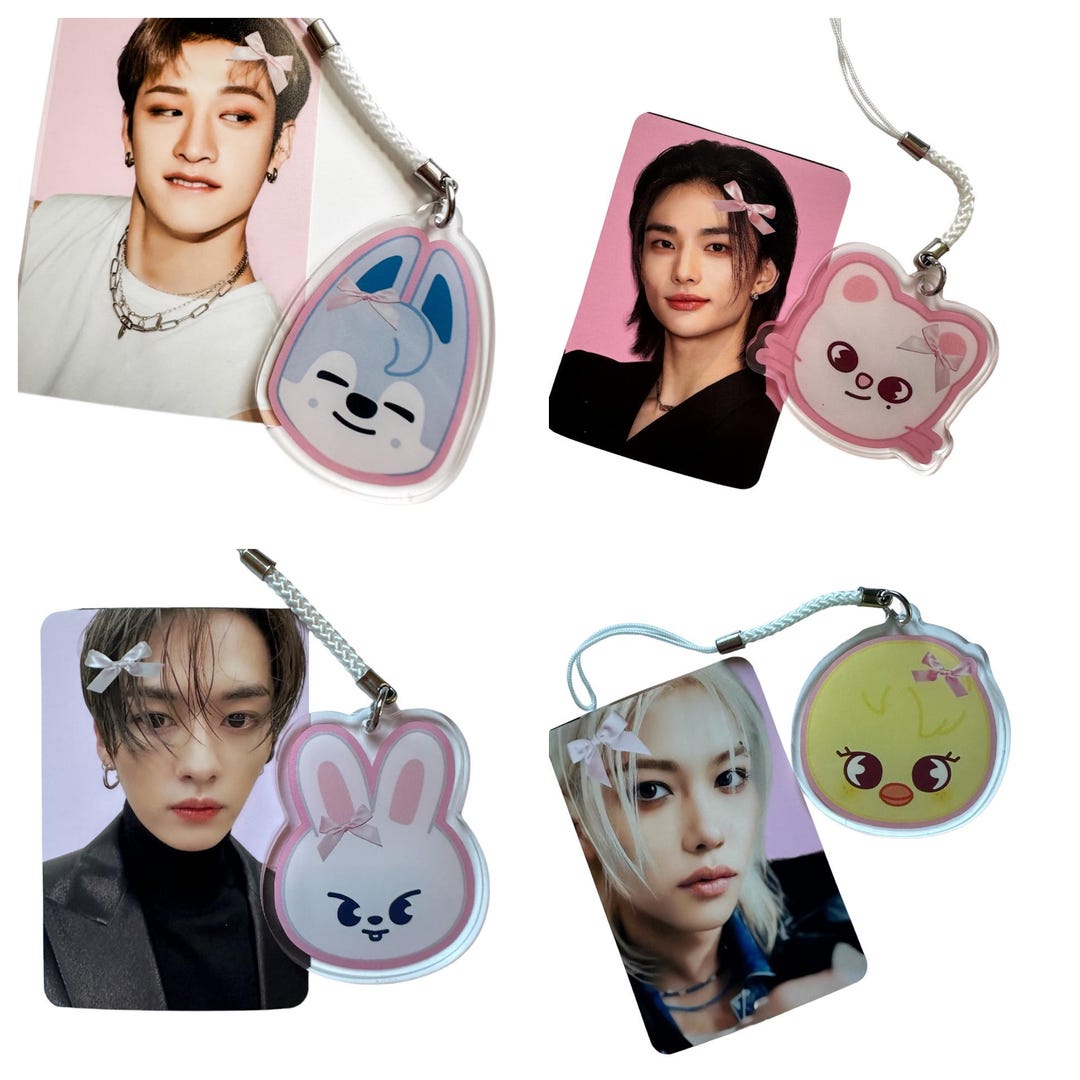 STRAY KIDS Skzoo Face Keychain Phone Light Stick Face Charm Kawaii Deco ...