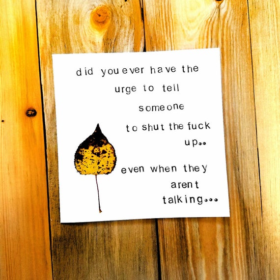 Stop Talking Funny Card | Etsy