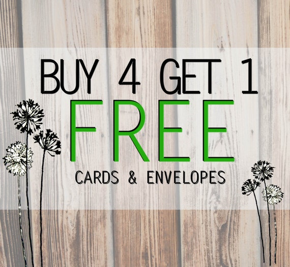 Buy 4 Get 1 Free Cards Click Here to Purchase | Etsy