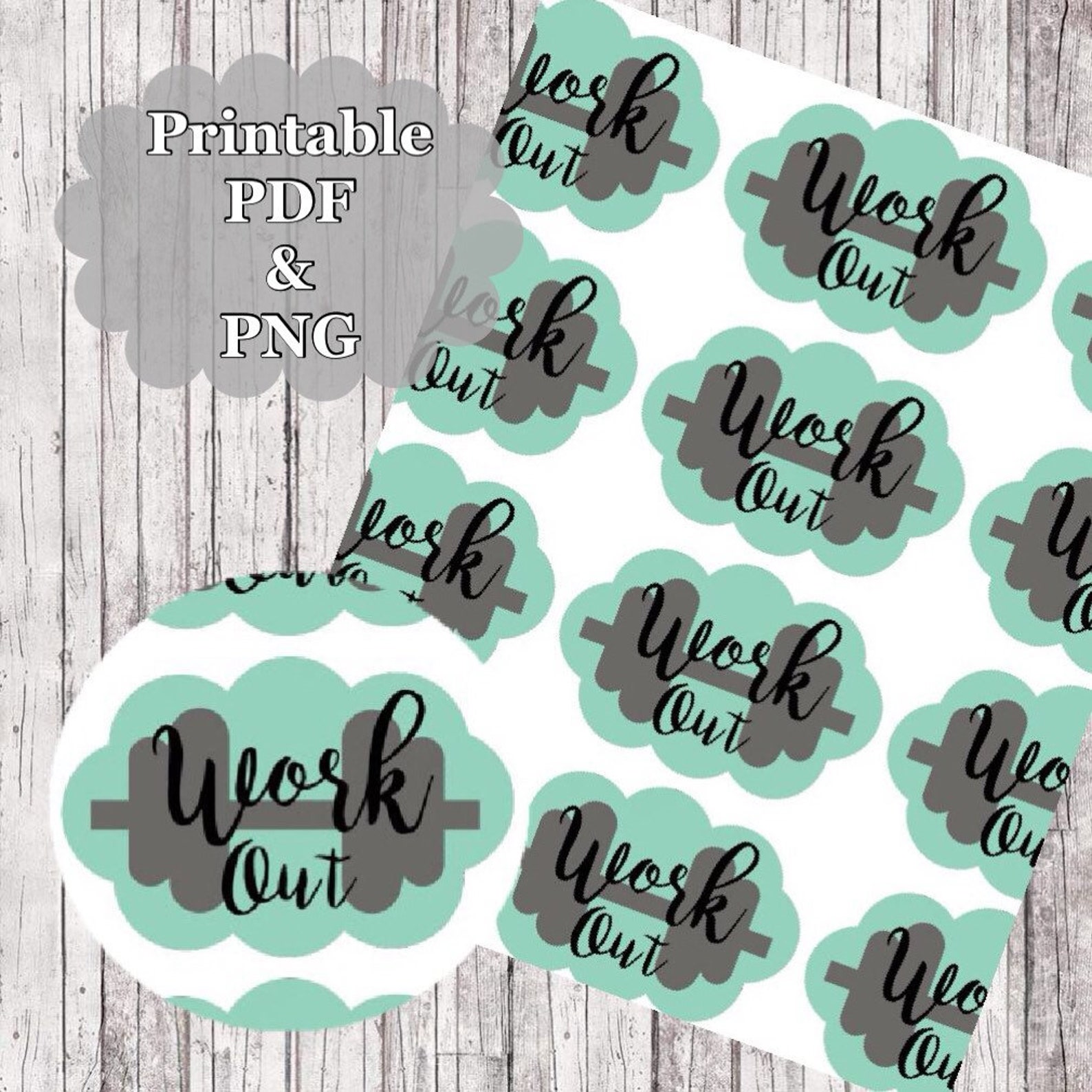 PRINTABLE Work Out Planner Stickers Download // Gym Stickers // Planner ...