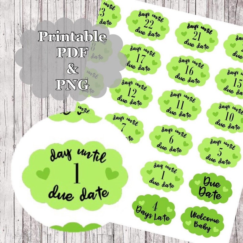 PRINTABLE Baby Due Date Count Down Planner Stickers Download // Days ...