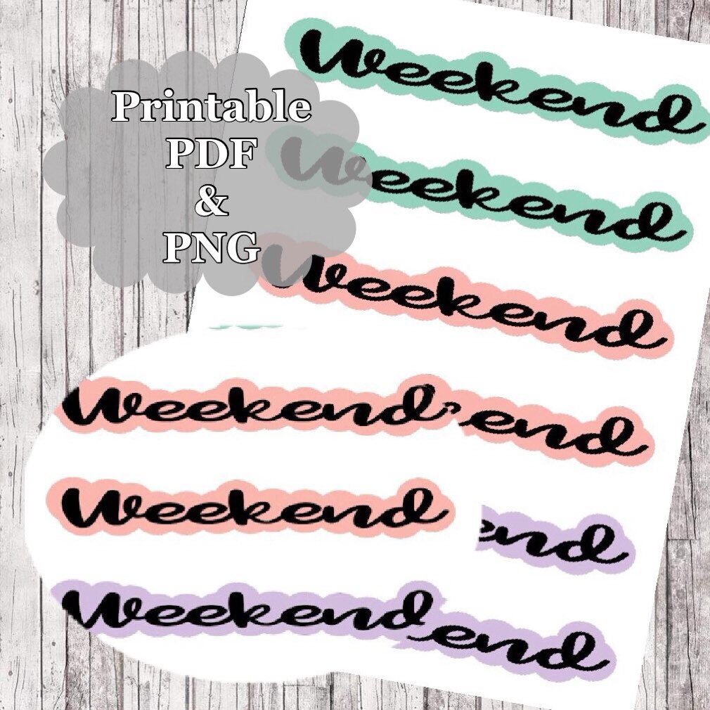 PRINTABLE Weekend Banner Planner Stickers Download // Colorful Weekend ...