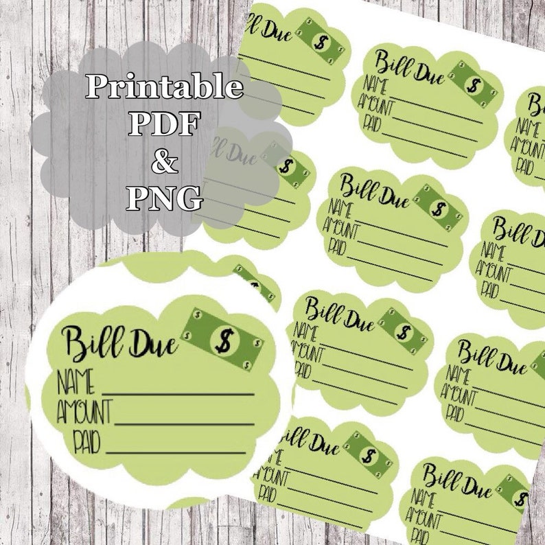 PRINTABLE Bill Due Planner Stickers Download // Planner Stickers // Pay ...