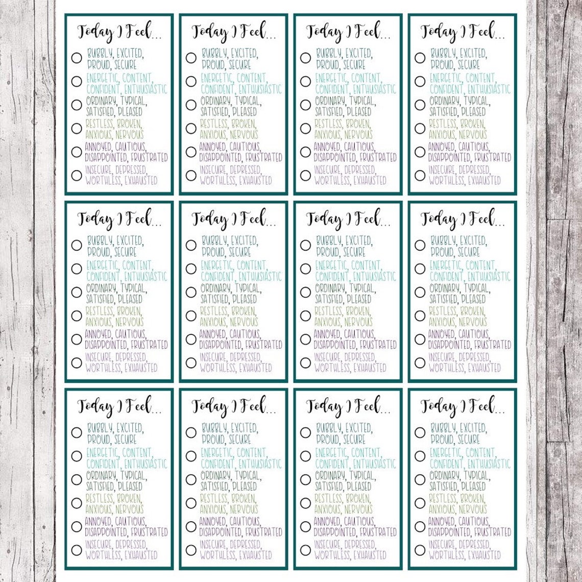 PRINTABLE Feelings Tracker Planner Stickers Download // Today I Feel ...