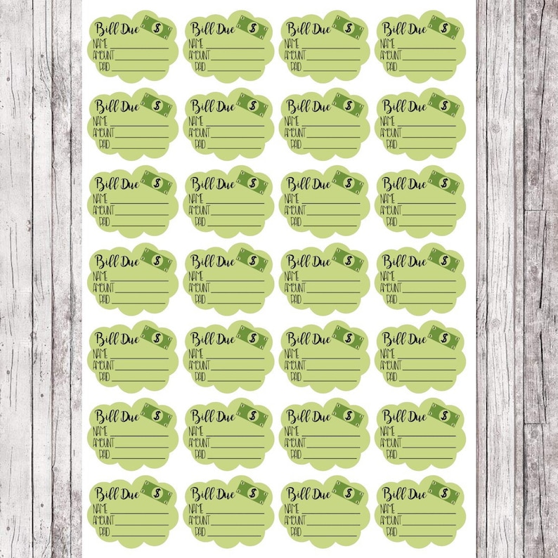 PRINTABLE Bill Due Planner Stickers Download // Planner Stickers // Pay ...