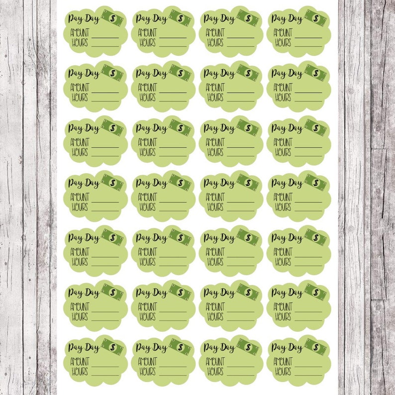 PRINTABLE Pay Day Planner Stickers Download // Happy Planner Pay Day ...