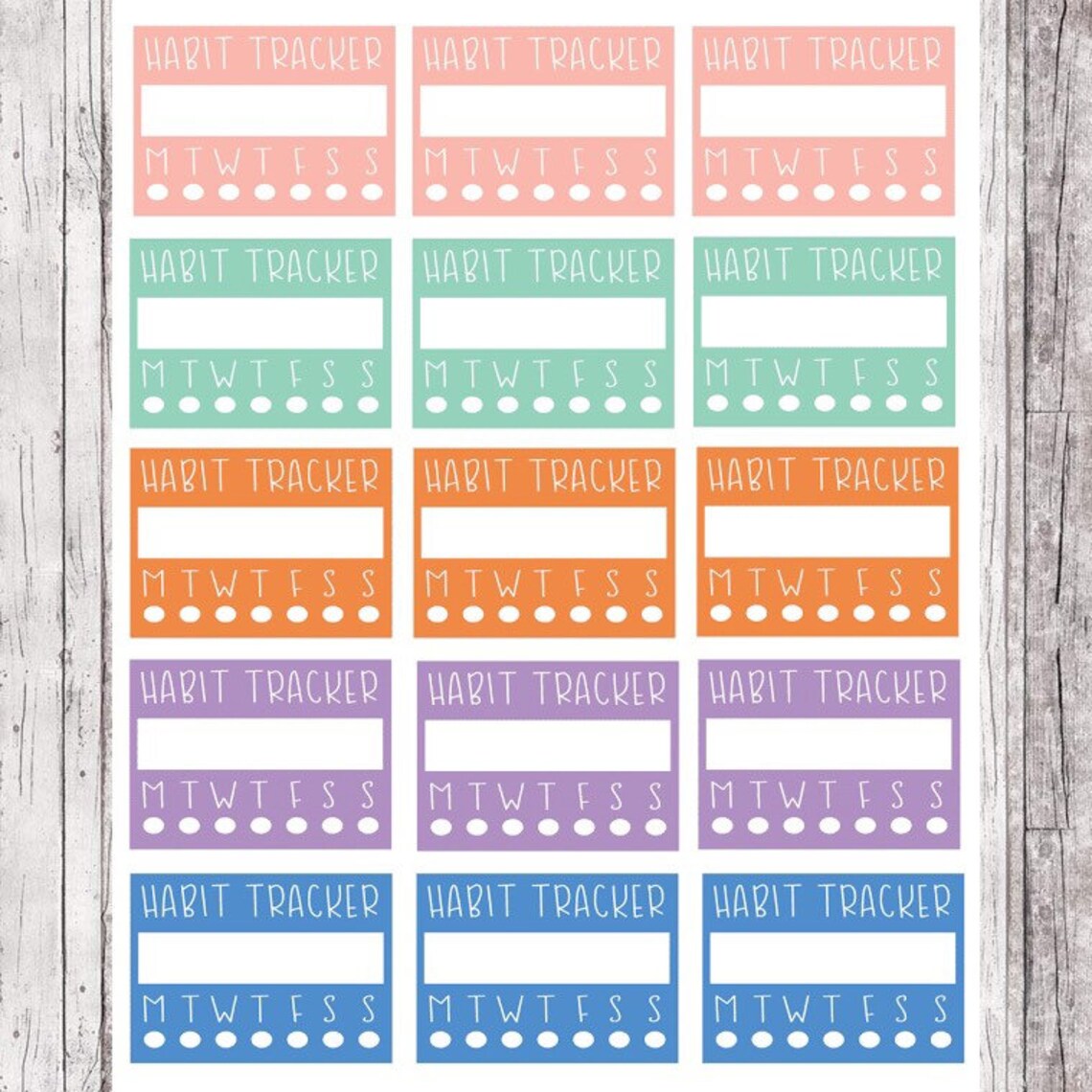 PRINTABLE Habit Tracker Planner Stickers Download // No Spend Tracker ...
