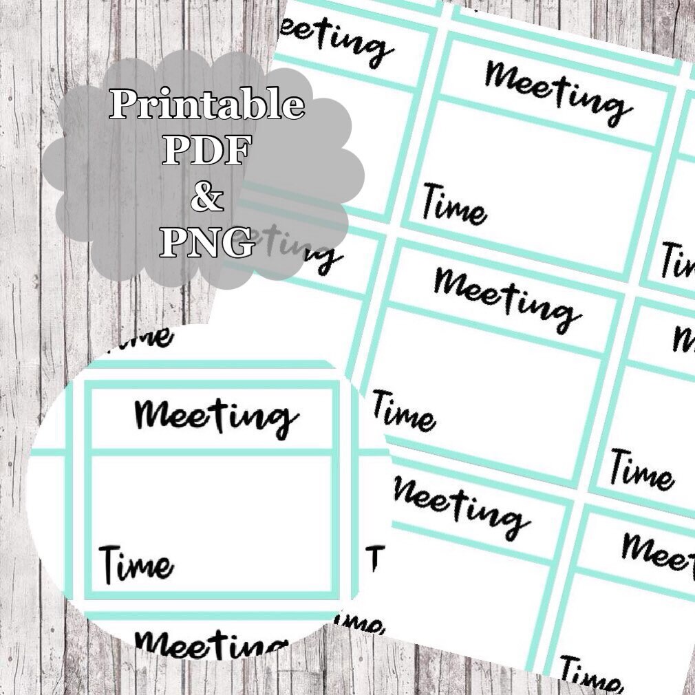 PRINTABLE Meeting Planner Stickers Download // Meeting Stickers ...
