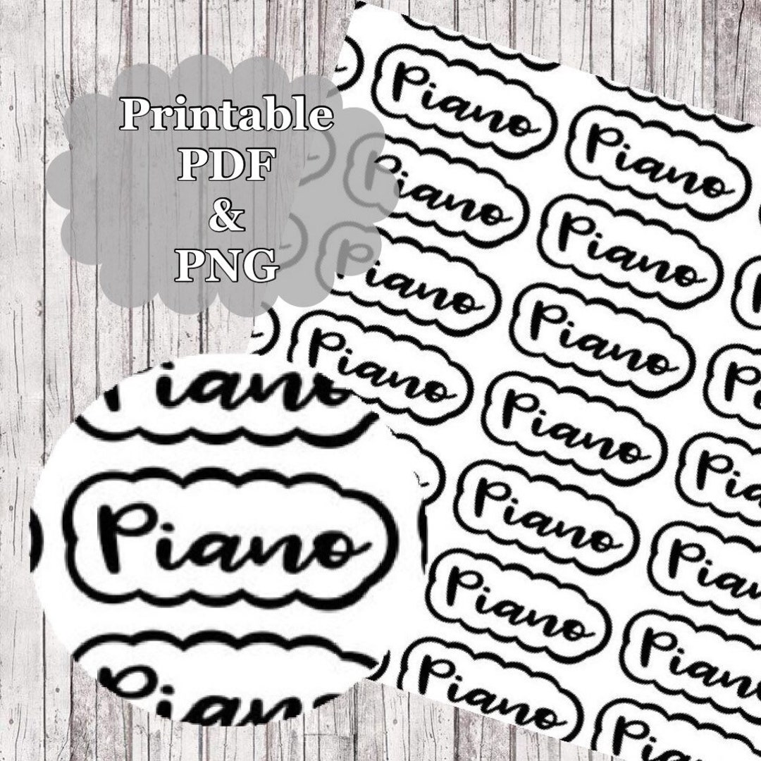 PRINTABLE Piano Planner Stickers Download // Happy Planner Piano ...