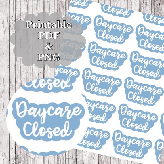 PRINTABLE Daycare Closed Planner Stickers Download // Daycare - Etsy