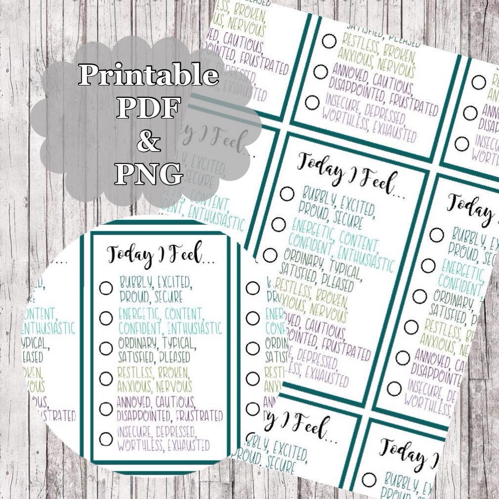 PRINTABLE Feelings Tracker Planner Stickers Download // Today I Feel ...
