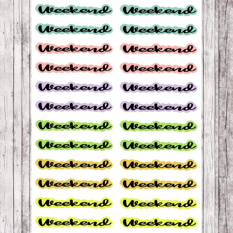 PRINTABLE Weekend Banner Planner Stickers Download // Colorful Weekend ...