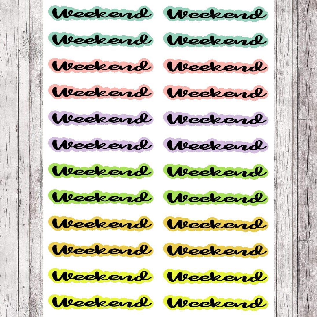 PRINTABLE Weekend Banner Planner Stickers Download // Colorful Weekend ...