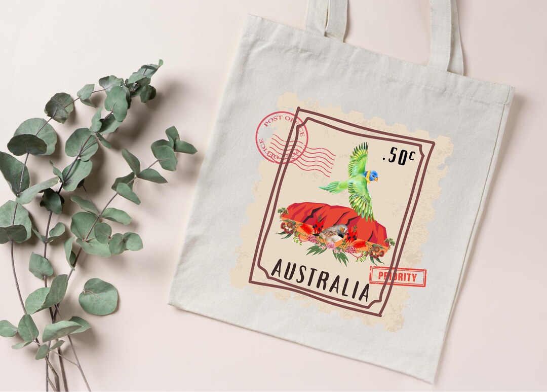 AUSTRALIAN STAMP TOTE Bag, Uluru Bag, Australian Wildflower Tote ...