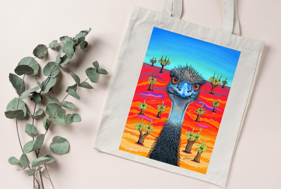 EMU TOTE BAG, Australian Wildlife Bag, Aussie Souvenir, Australian Emu ...
