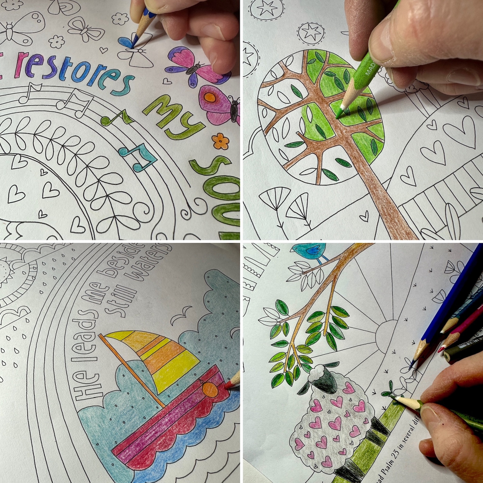 Digital Download. Psalm 23 Colouring Pages. 10 Black and White ...