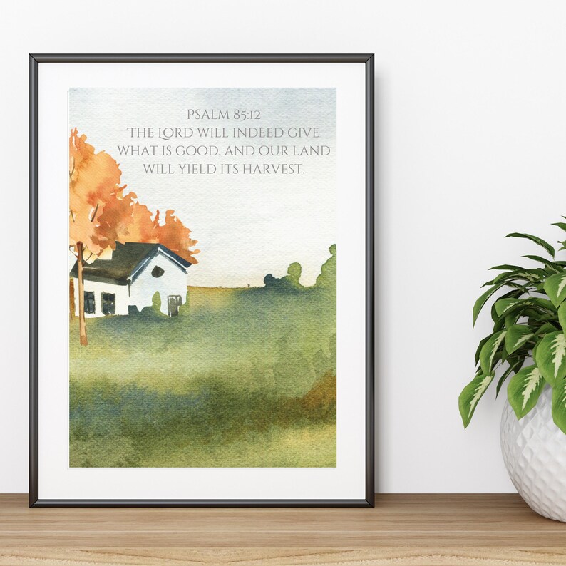 Psalm 85:12 Bible Verse Printable Wall Art, Fall Printable, Scripture ...