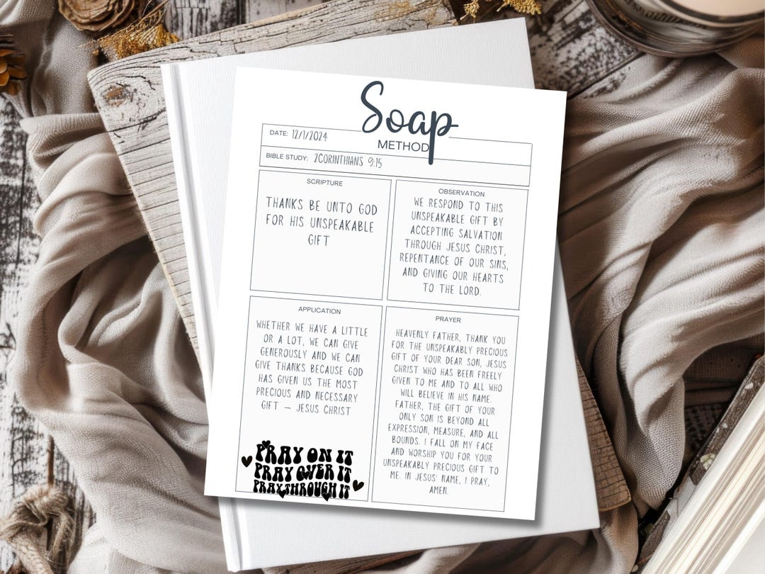 SOAP Bible Study Template Printable, Pray on It, SOAP Method Bible ...