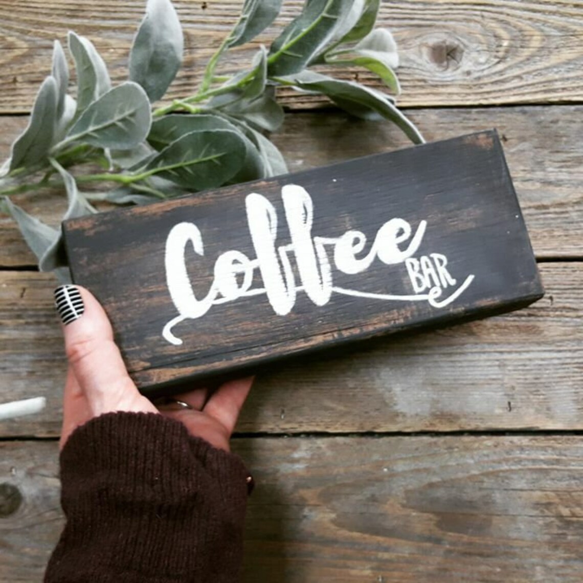 Coffee bar sign coffee sign rustic sign with distressing | Etsy