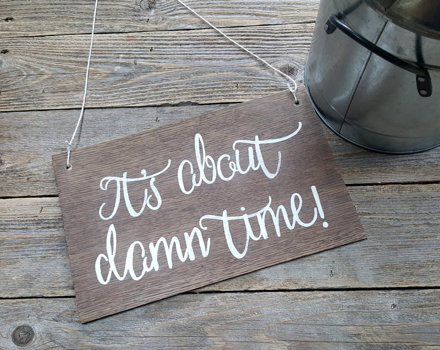 It's about damn time Wedding Sign Chair Back Sign | Etsy