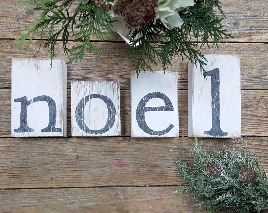 Noel Block Decor, Noel Signs, Christmas Signs, Black and White Decor ...