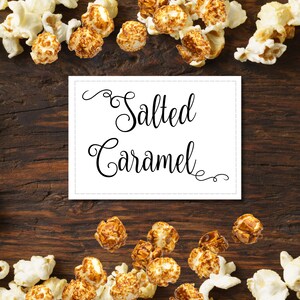 Popcorn Bar Labels, Digital Download Popcorn Bar Sign Package, FIVE ...
